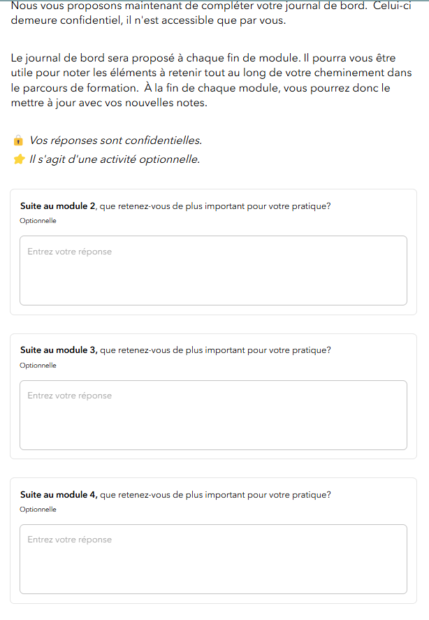 "Questionnaire" Activities: Surveys and Logbook – B12 Help Center